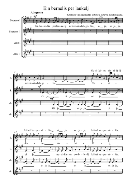 Ein bernelis per laukelį – Music Lithuania