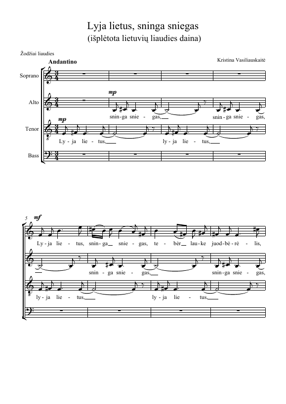 Lyja lietus, sninga sniegas – Music Lithuania