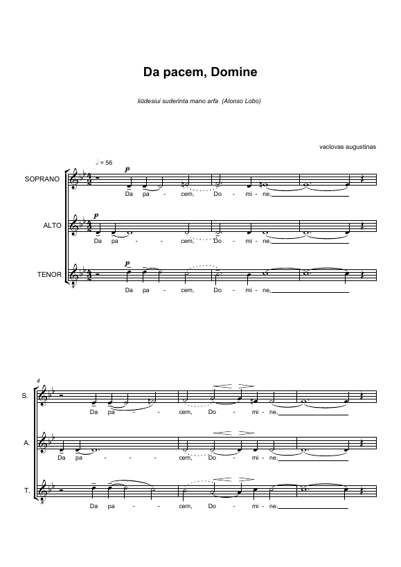 Da pacem, Domine – Music Lithuania
